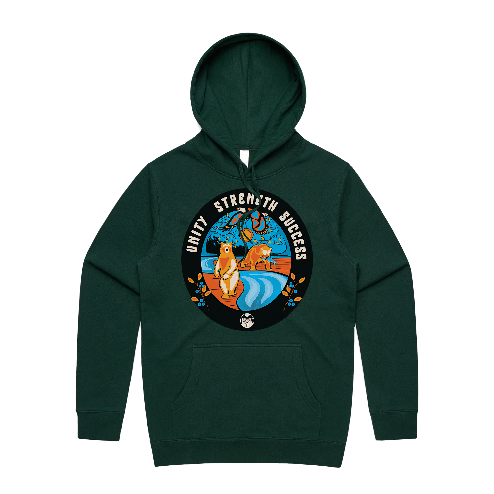 Unity Strength Success Bears Hoodie Green – Nishnawbe Aski Nation